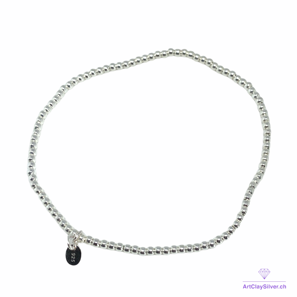 Silberperlen Armband Elastisch Artclaysilver ch silberperlen-armband-elastisch-artclaysilver-ch